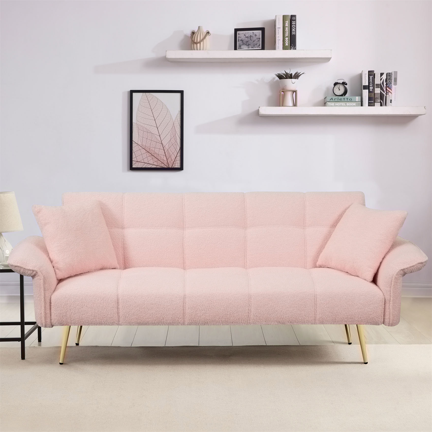 Mercer41 Convertible futon sofabed with adjustable arms and backrest ...