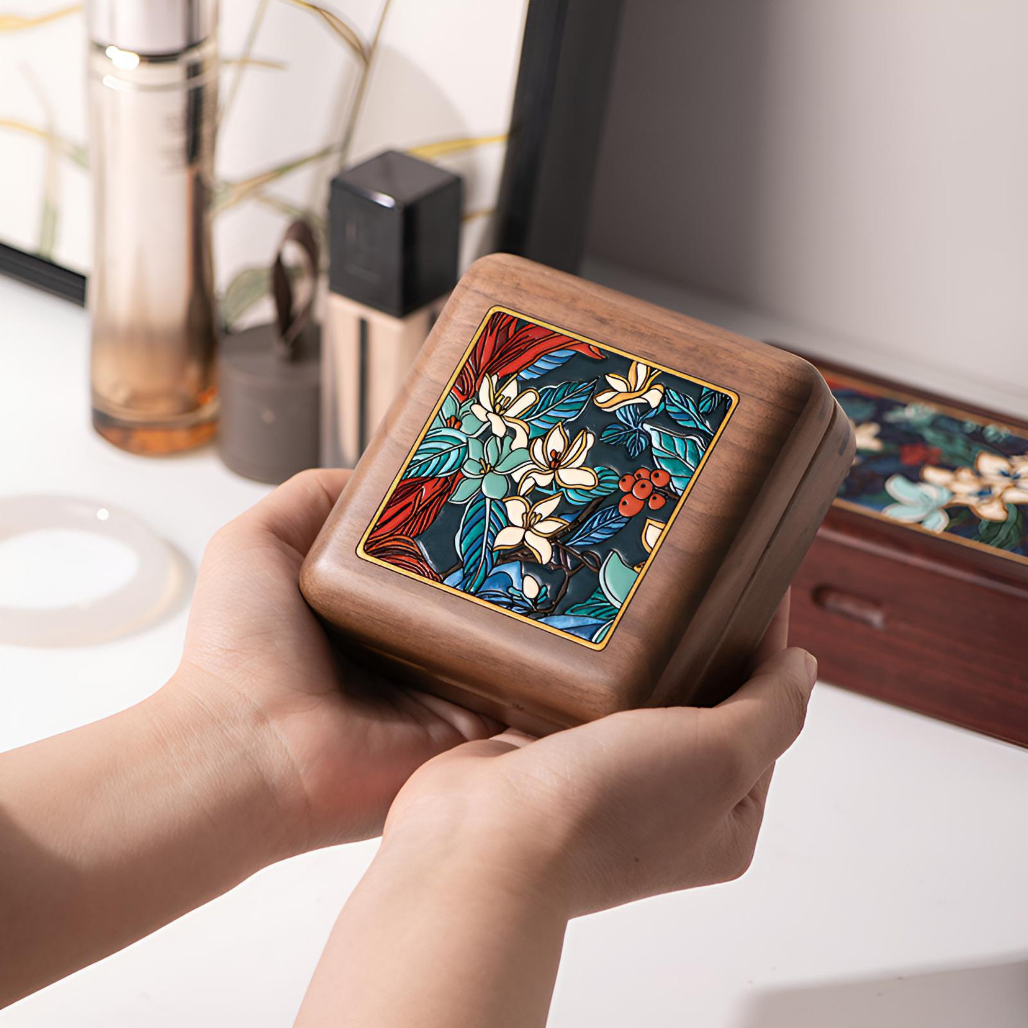 Astoria Grand Walnut Solid Wood Jewellery Box, Retro Chinese Style ...