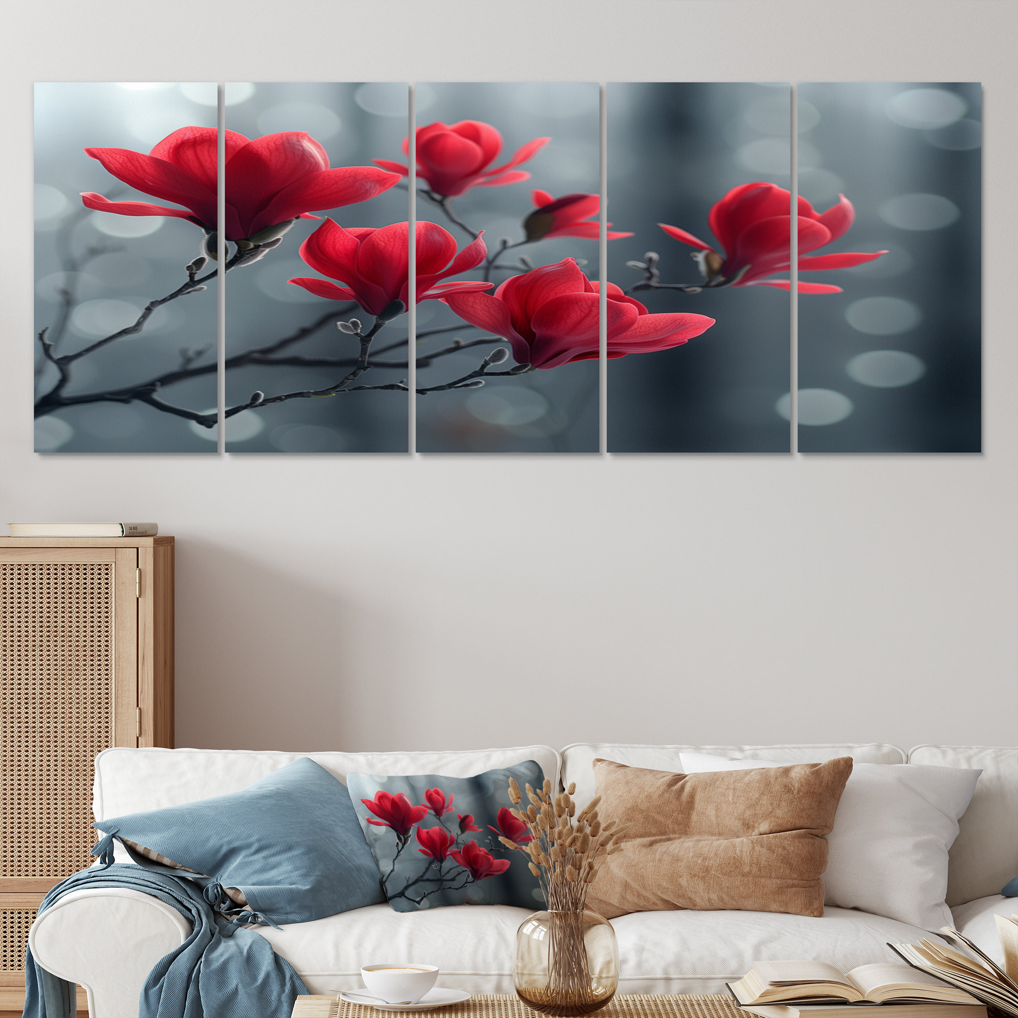 Latitude Run® Red Grey Garden Glamour Summer Magnolias Photo ...