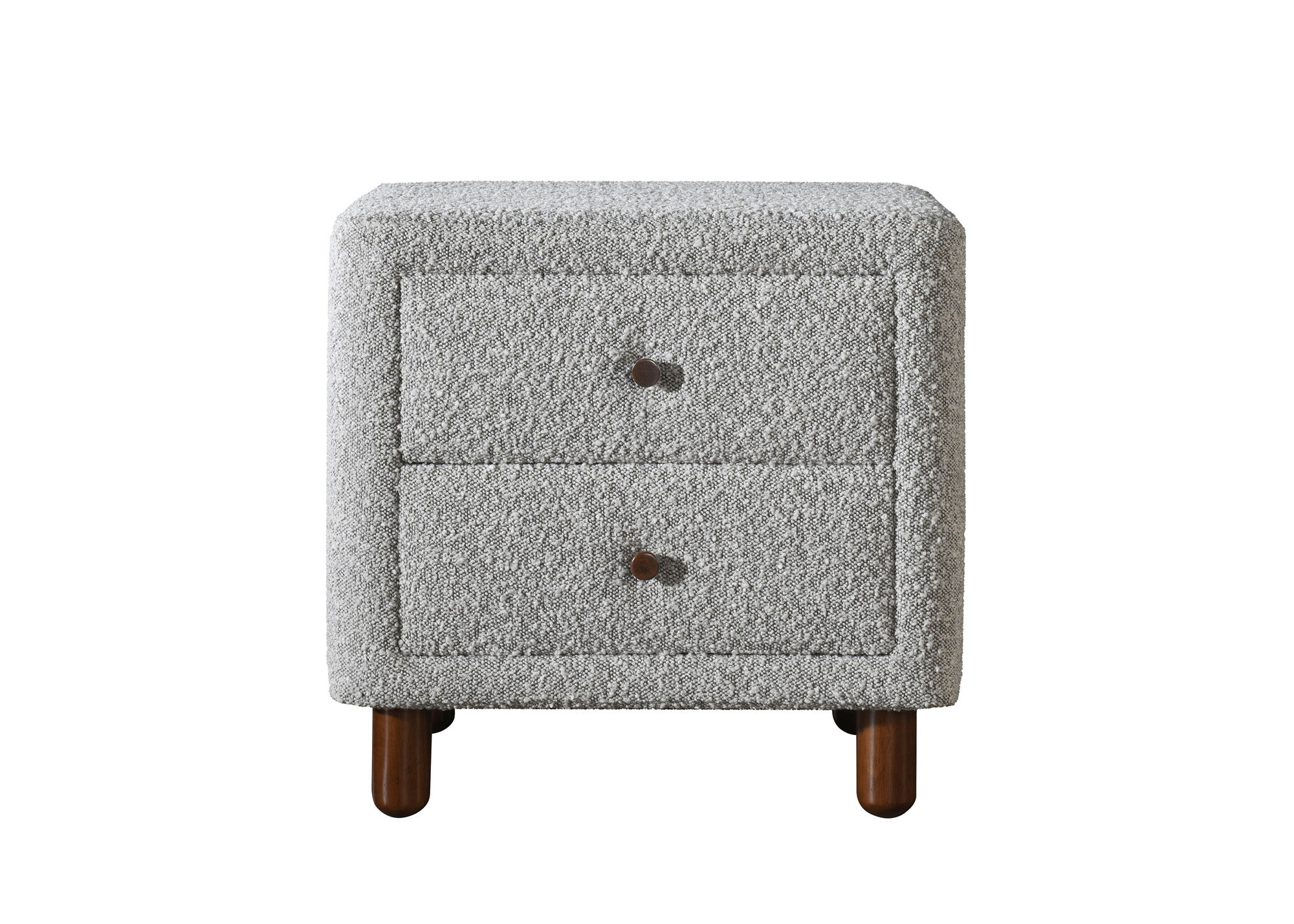 Dakota Fields Cleo Gray Boucle Nightstand (Only Nightstand) | Wayfair