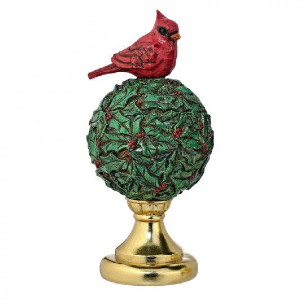 Astoria Grand Cardinal Atop Of A Holly Ball Topiary Figurine - Wayfair ...