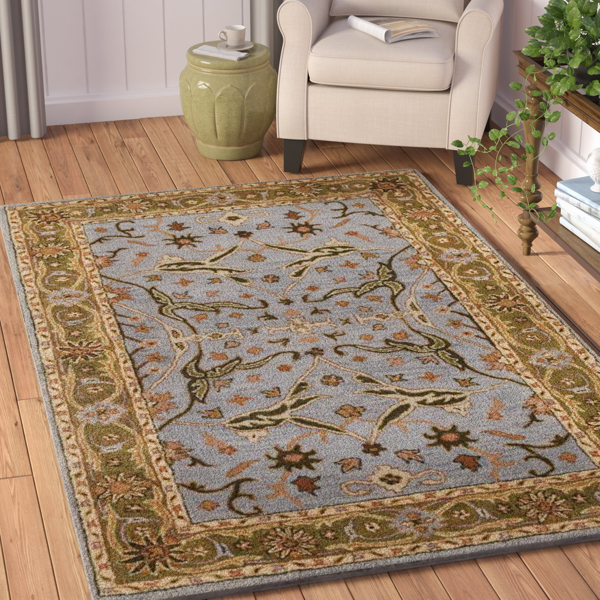 Bungalow Rose Lisi HAND TUFTED WOOL ECO-FRIENDLY AREA RUGS - Blue ...