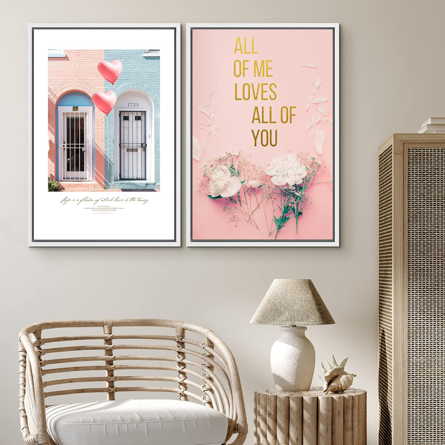 wall26 Flower & Lovely Phrase Duo Floral Motivation Pop Art Glam ...