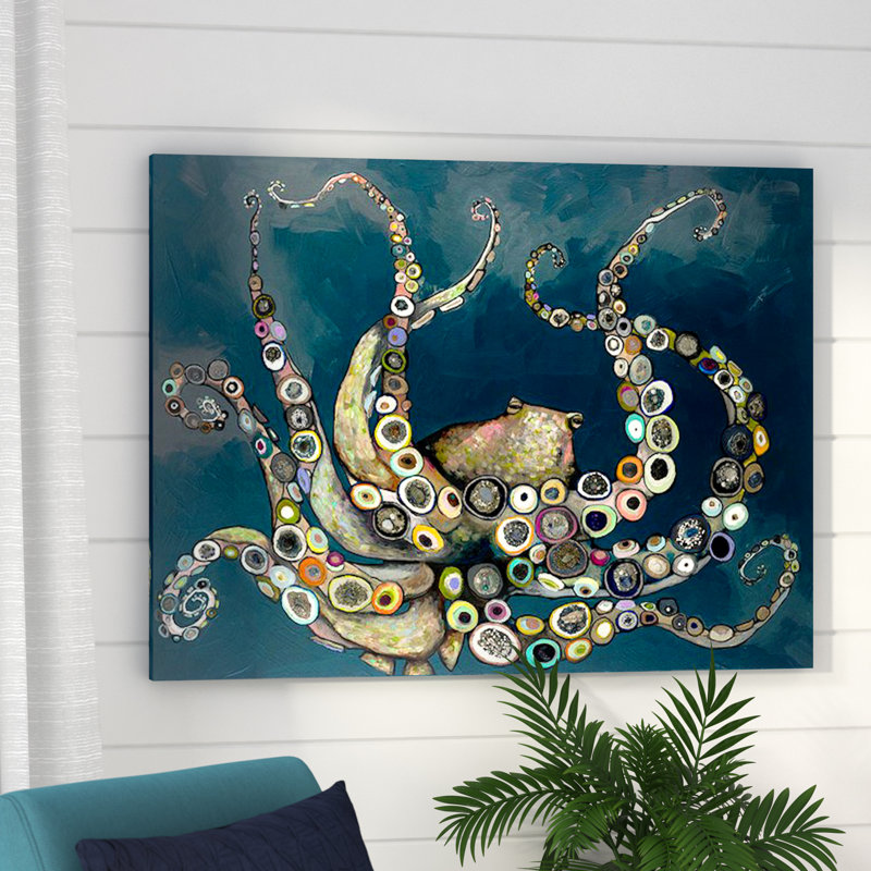 Beachcrest Home™ Octopus in the Deep Blue Sea by Eli Halpin - Wrapped ...