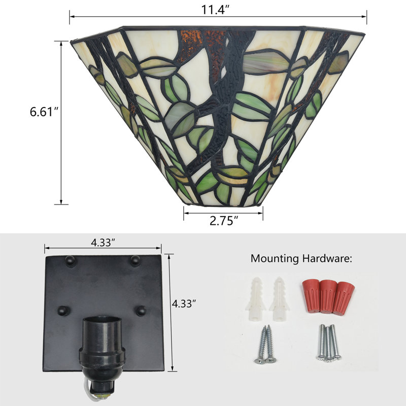Astoria Grand Tiffany Style Wall Light Stained Glass Sconce | Wayfair