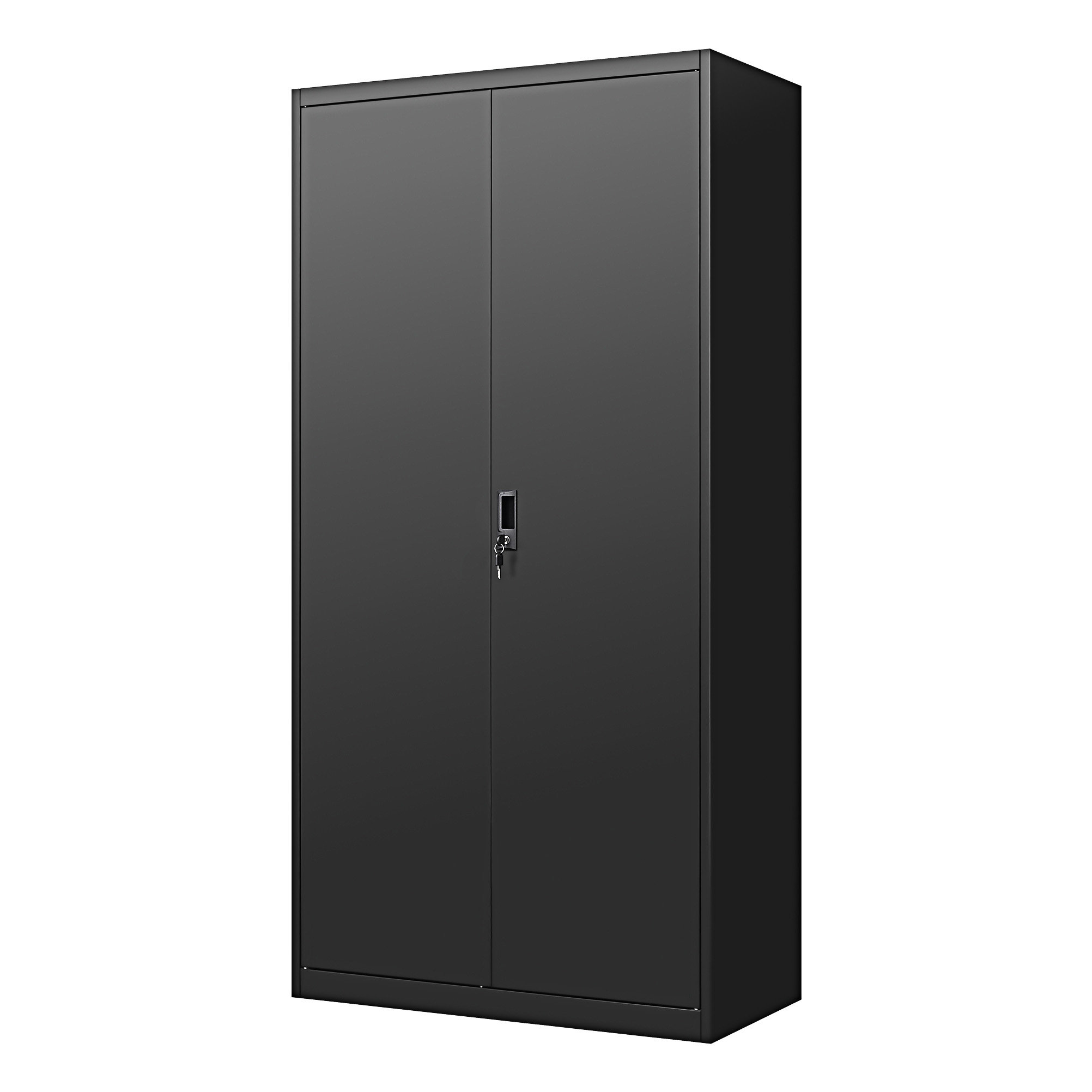Latitude Run® Metal Armoire Wardrobe Cabinets,70" Black Locker Steel ...