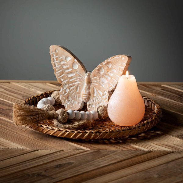 August Grove® Butterfly Table Decor Set of 3 5"H; Brown | Wayfair