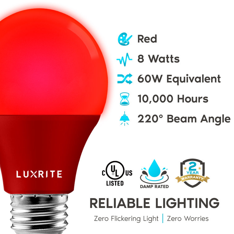 Luxrite 60 Watt Equivalent A19 E26/Medium (Standard) LED Bulb - Wayfair ...