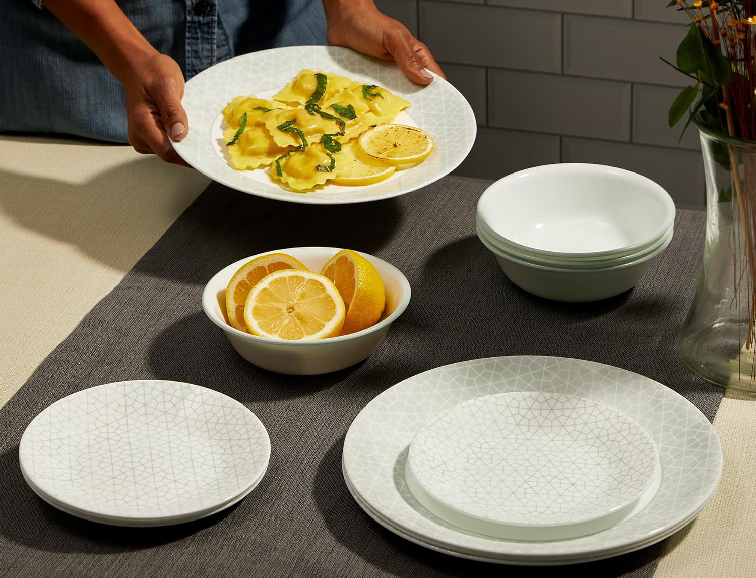 Hokku Designs Hexagon 18 Piece Triple Layer Chip & Crack Resistant ...