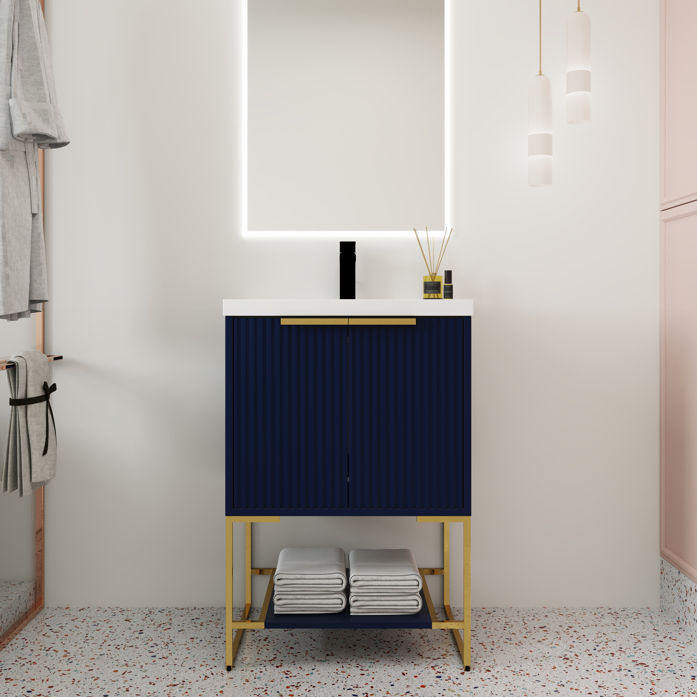 Ebern Designs Dreona 23.62 Single Bathroom Vanity with Vanity Top | Wayfair