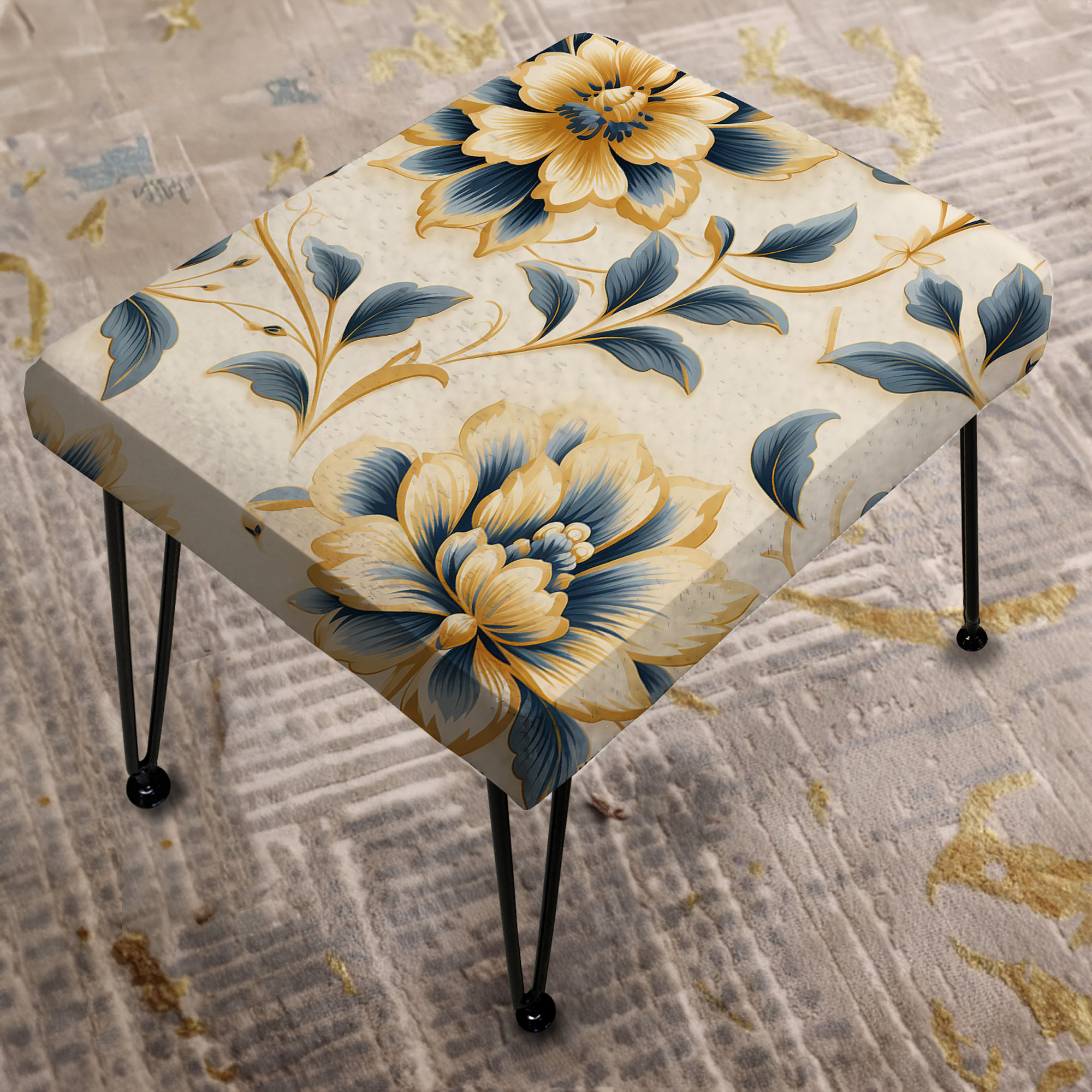 Design Art Contemporary Motifs Victorian Pattern IX - Floral Rectangle ...