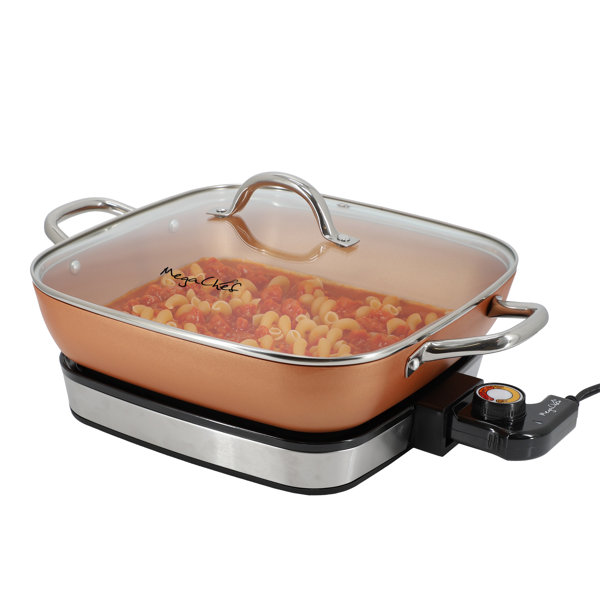 MegaChef 11.81 Inch Electric Fry Pan with Copper Coating | Wayfair