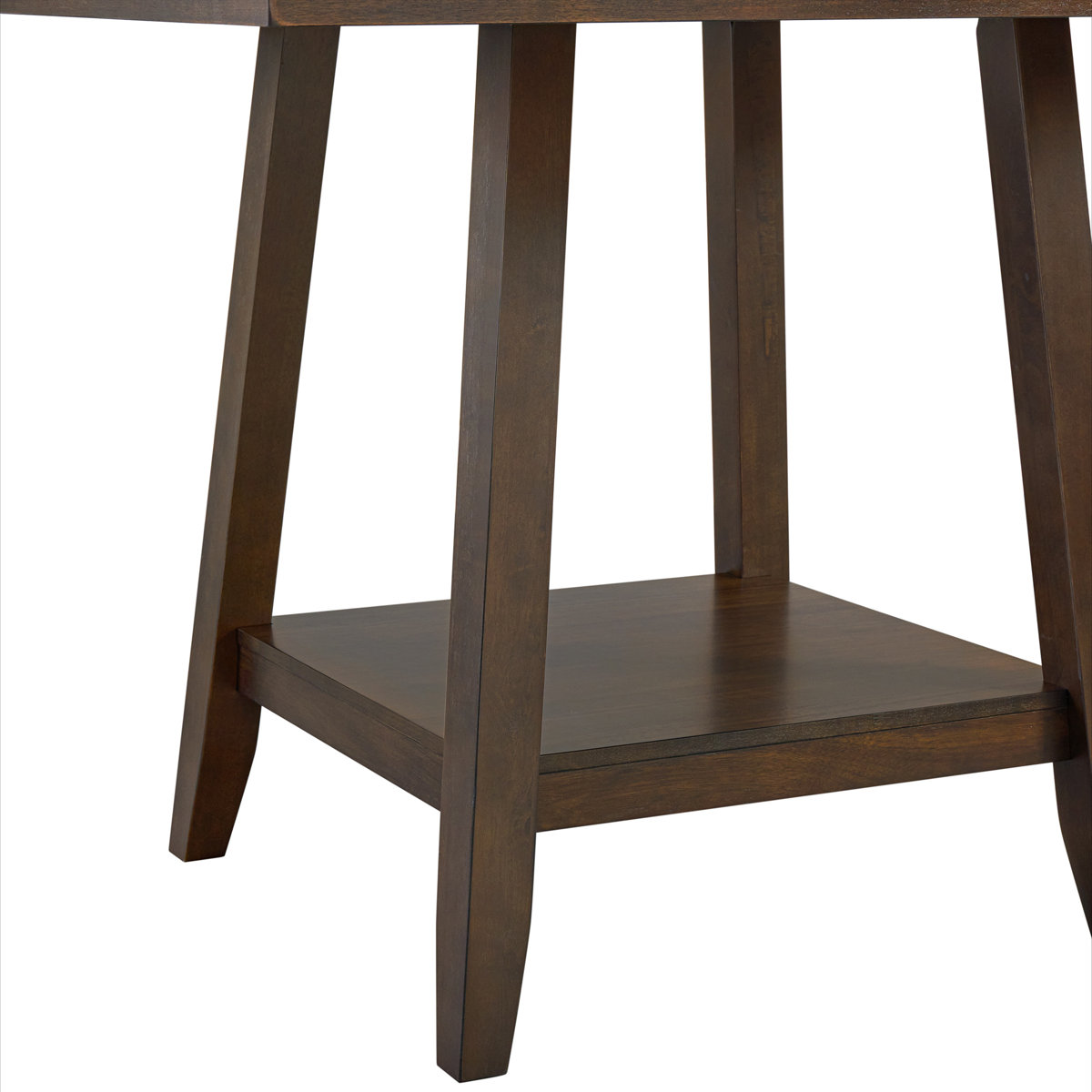 Winston Porter Poling Square Counter Table with Lazy Susan in Brown ...