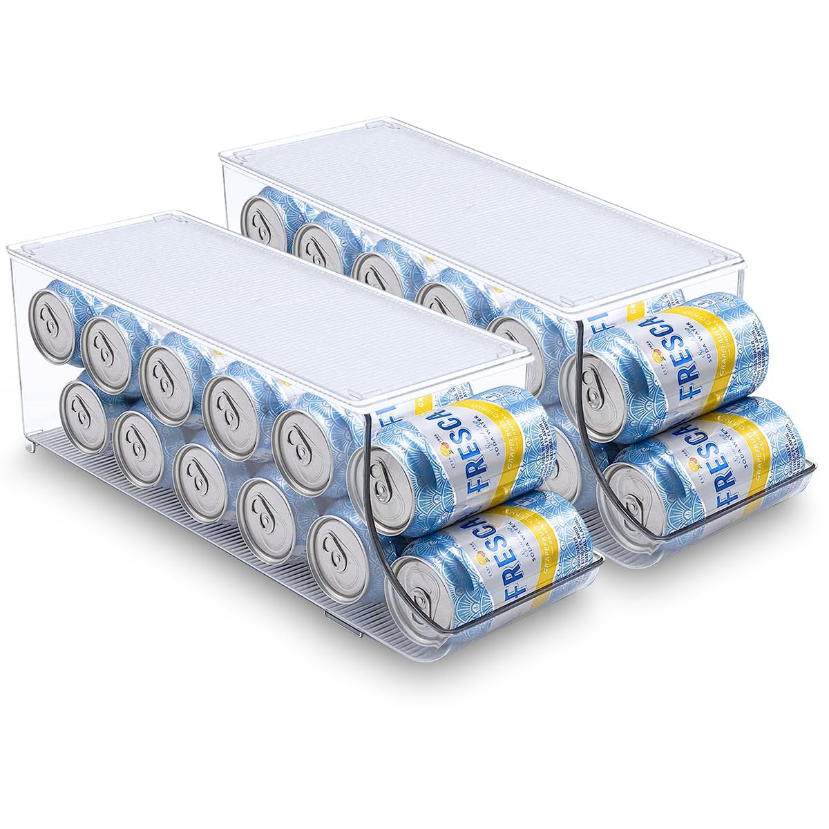 Ebern Designs Soda Can Organizer With Lids, Stackable Soda Can ...