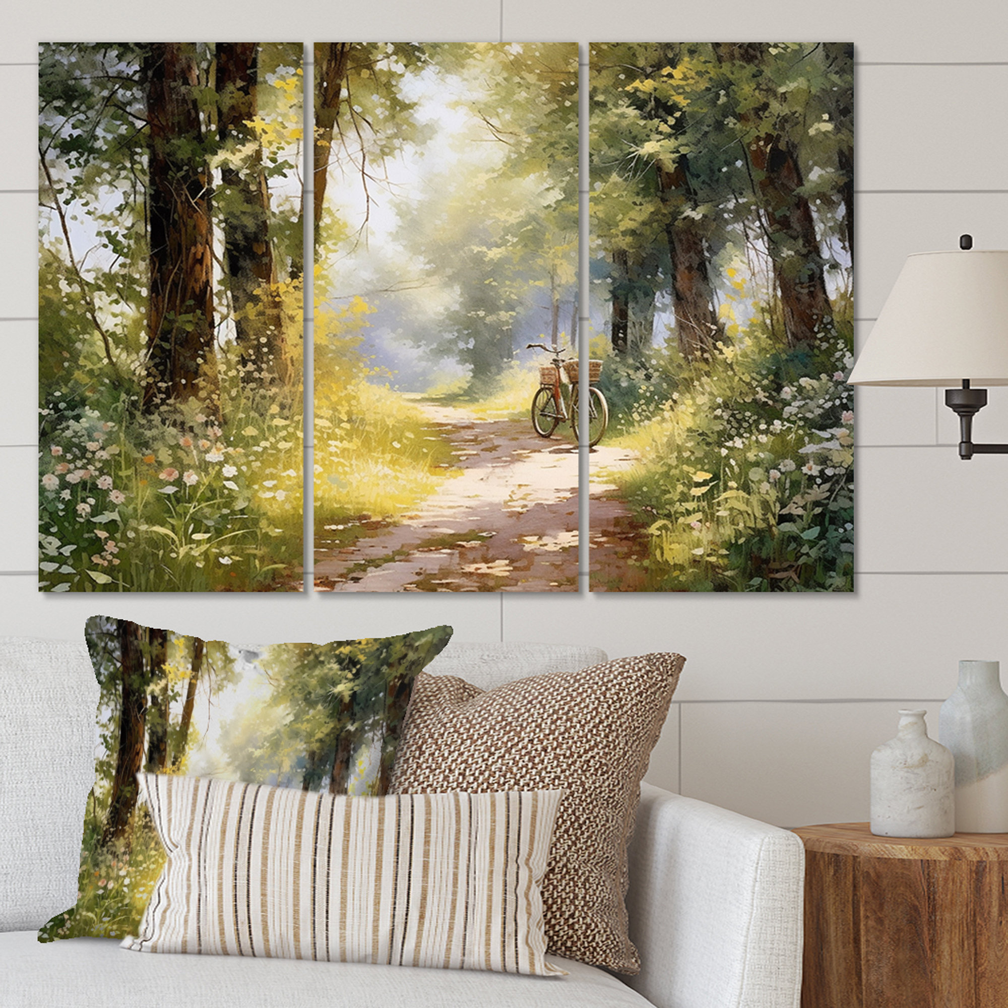 Design Art Bicycle Serene Bicycle Path II - Transportation Metal Wall ...