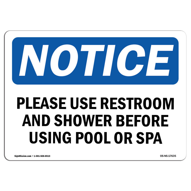 SignMission Please Use Restroom and Shower Before Using Sign | Wayfair