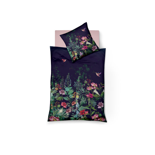 Fleuresse Bed Art S Black/Green/Red 205 TC Reversible Duvet Cover Set ...