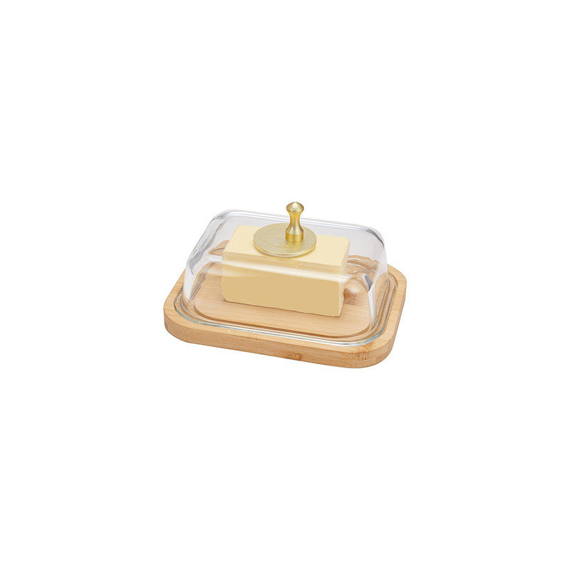 Latitude Run® Glass Butter Dish with Lid for Countertop and ...
