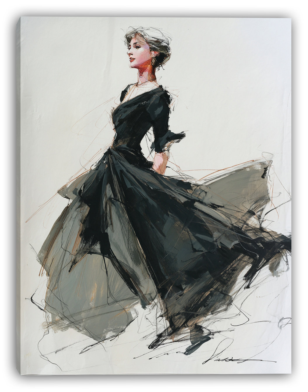 Mercer41 Twirling Couture Wrapped Canvas Wall Art - Wayfair Canada
