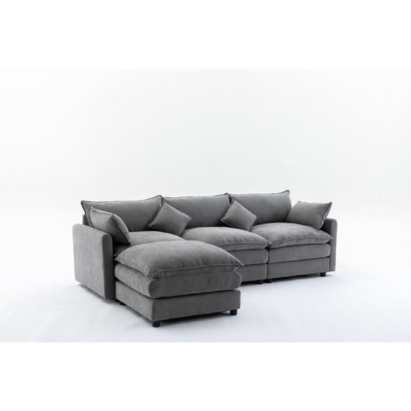 Latitude Run® Modular Sectional Sofa - 3-seater With Ottoman, Modern L ...
