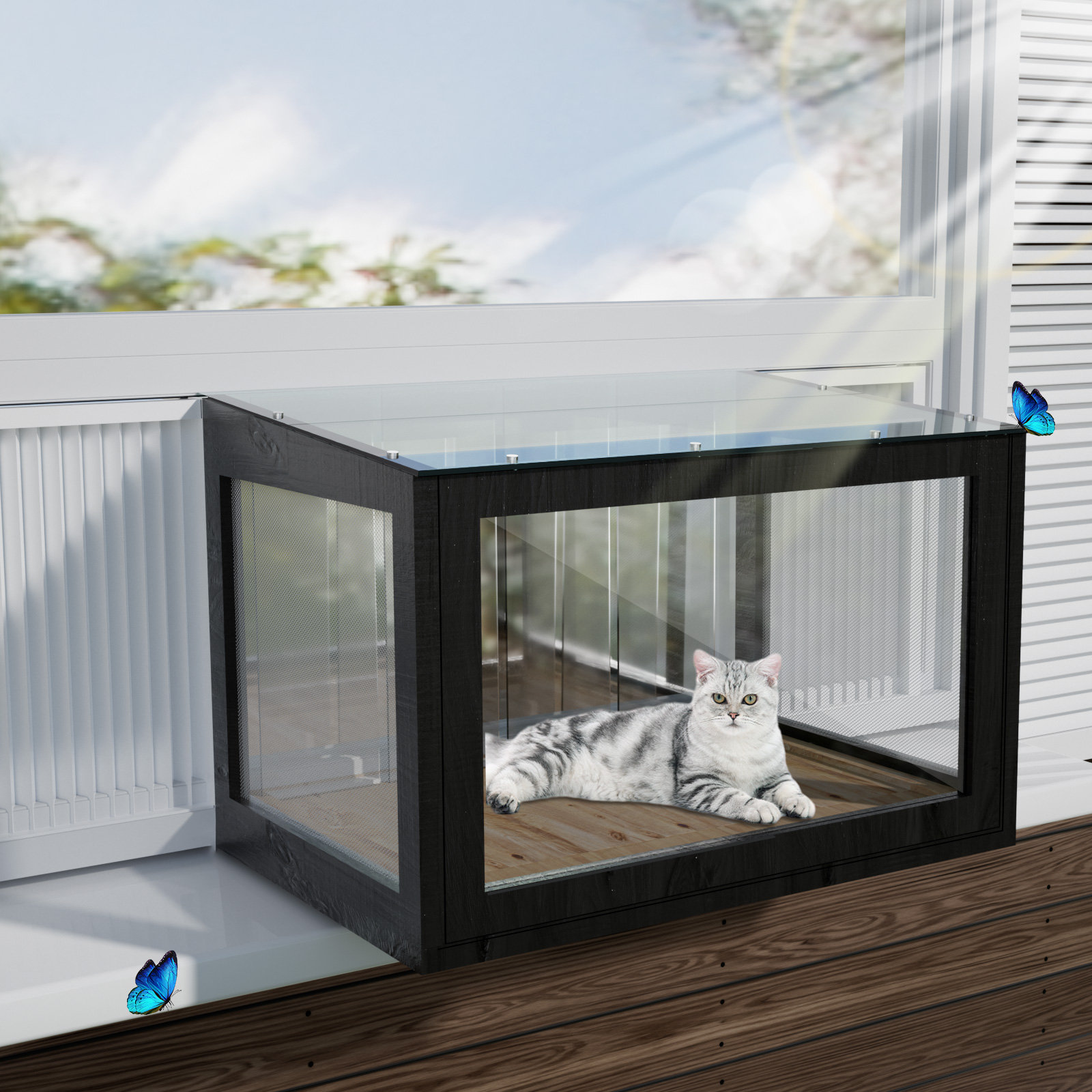 Tucker Murphy Pet™ Cat Window Box Window Catio | Wayfair