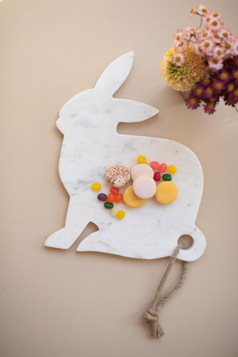 August Grove® WHITE MARBLE RABBIT CHEESE BOARD | Wayfair