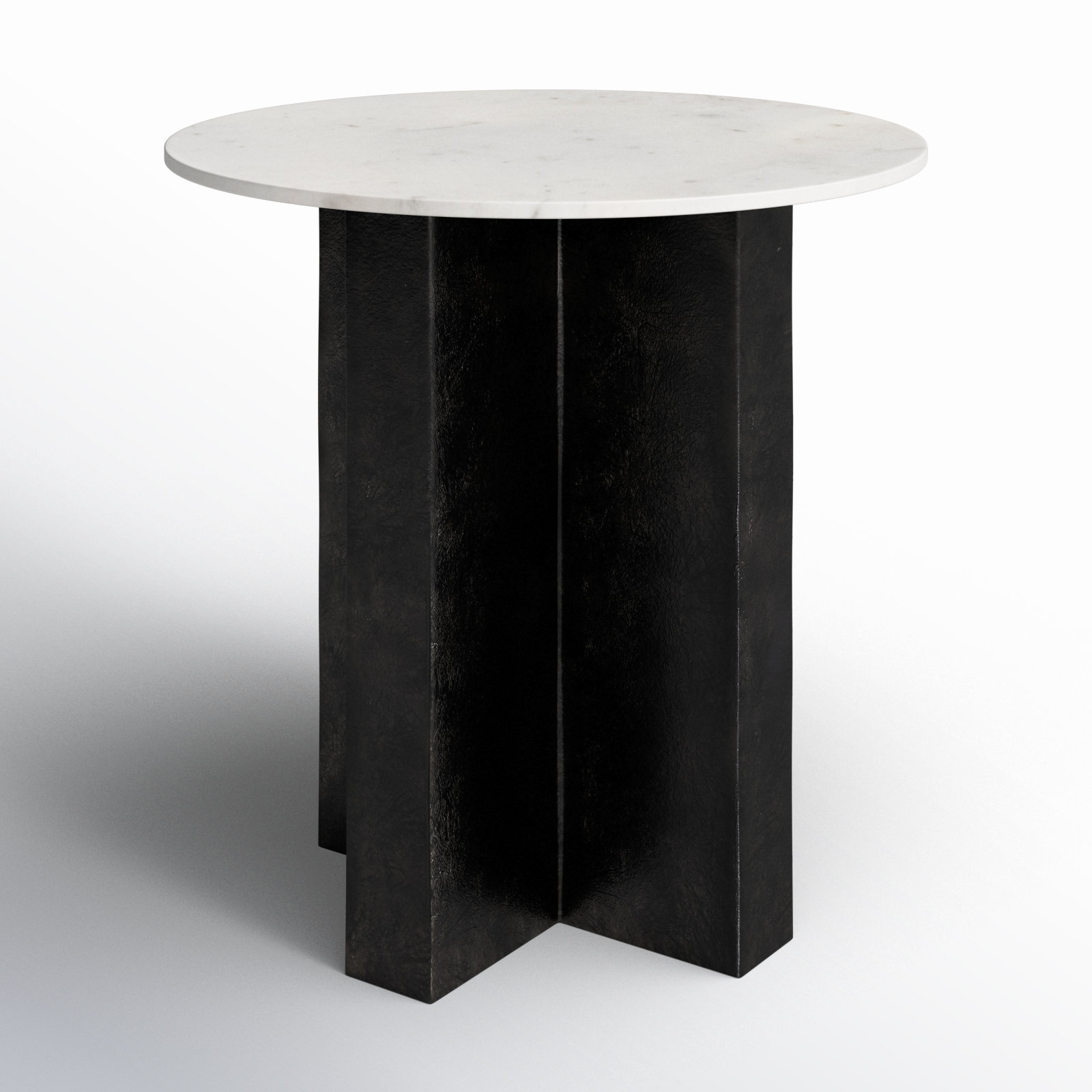 Joss & Main Edana Marble Round Cross Legs End Table | Wayfair