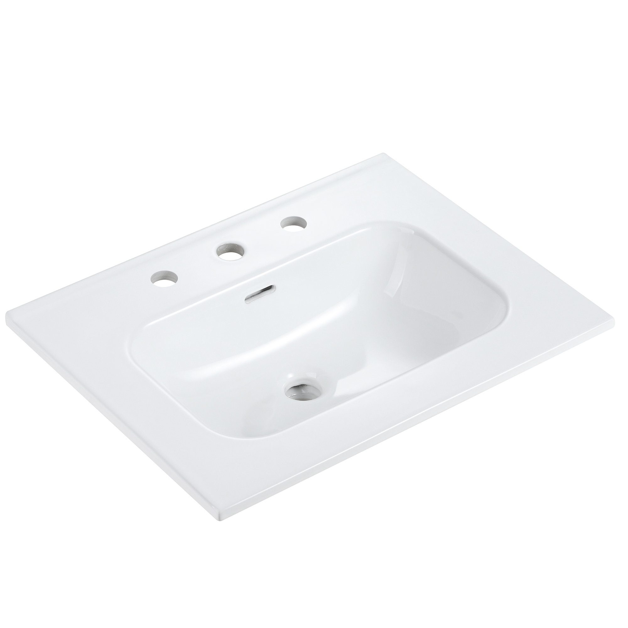 CANJUN Elegant Durability Ceramic Integrated Bathroom Sink | Wayfair