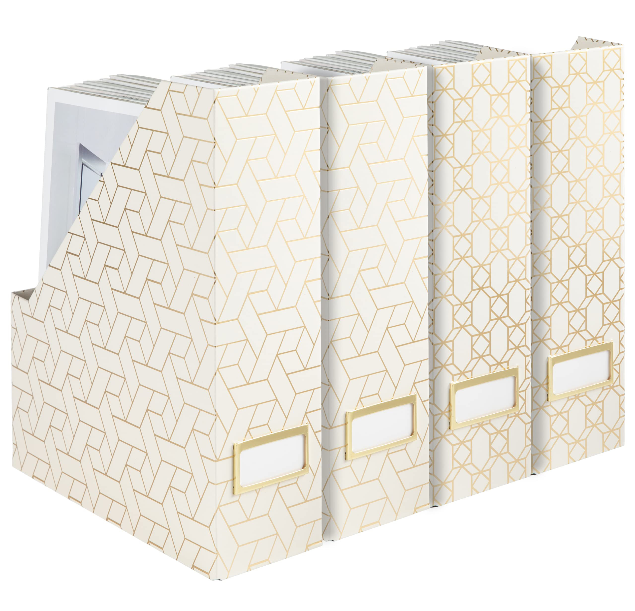 Mercer41 Decorative Foldable Magazine Storage Boxes For Desk - Set Of 4 ...