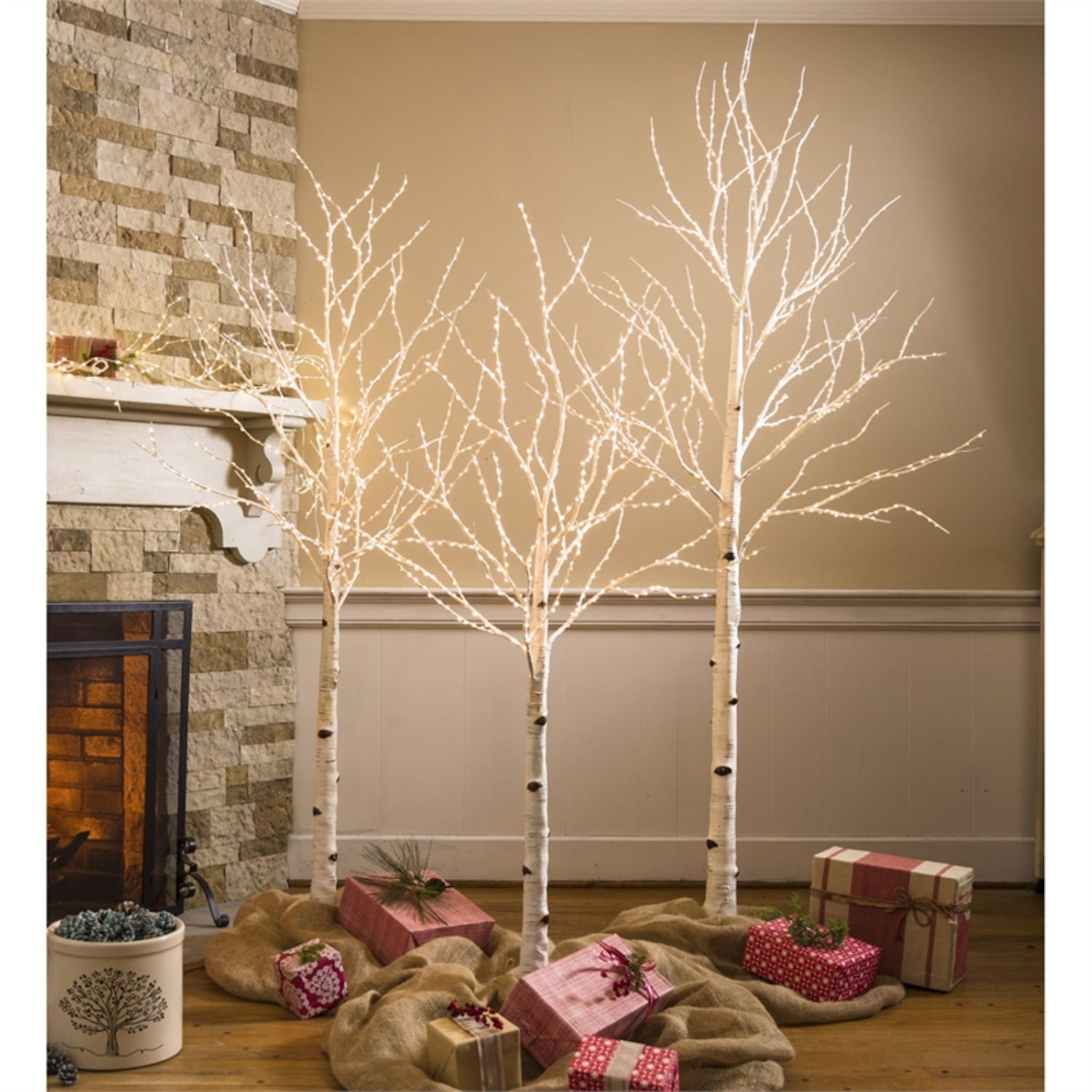 Evergreen Enterprises, Inc 5' Artificial Birch Tree with 400 Micro ...
