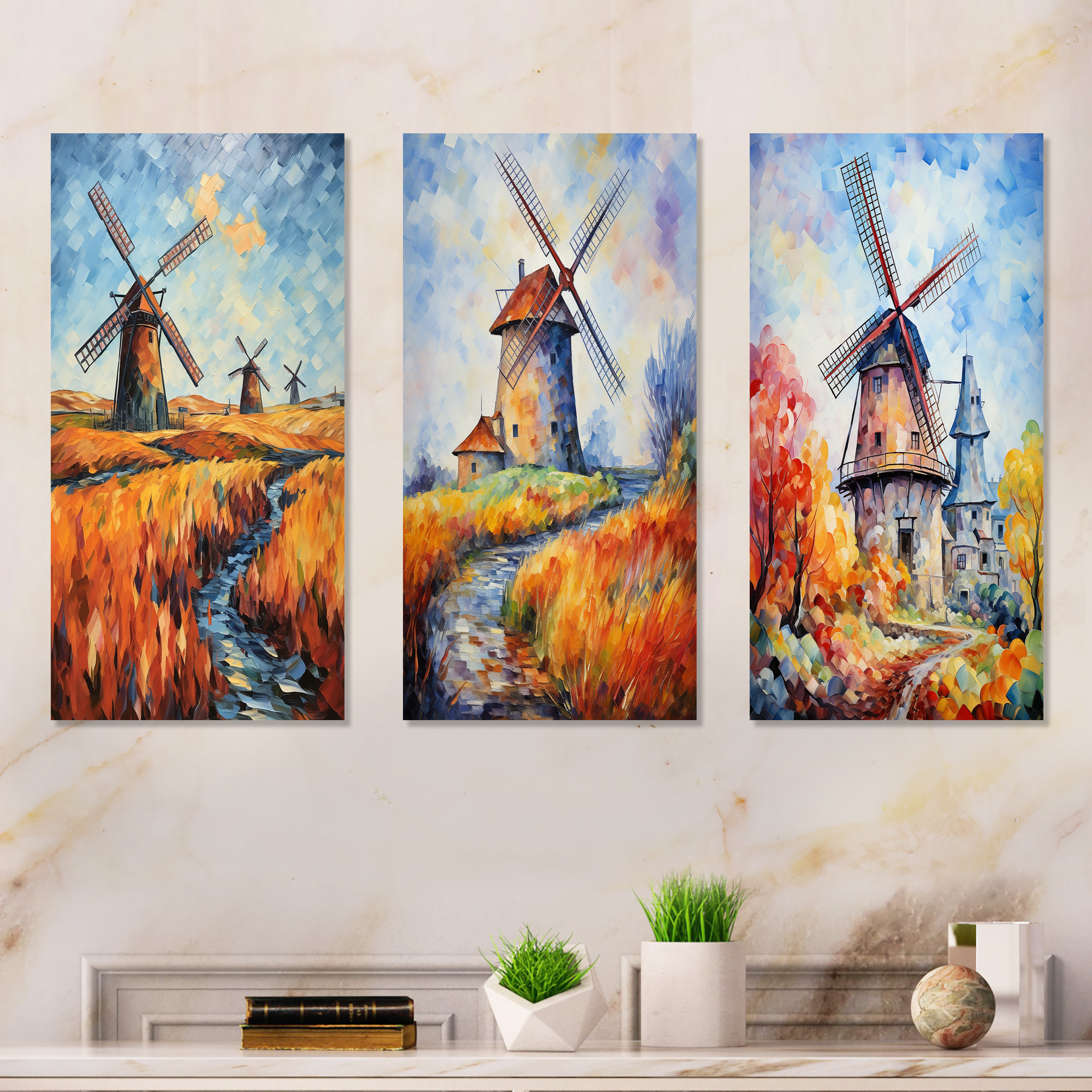 August Grove® Fauvist Windmill Meadows I - Wind Turbines Metal Prints ...
