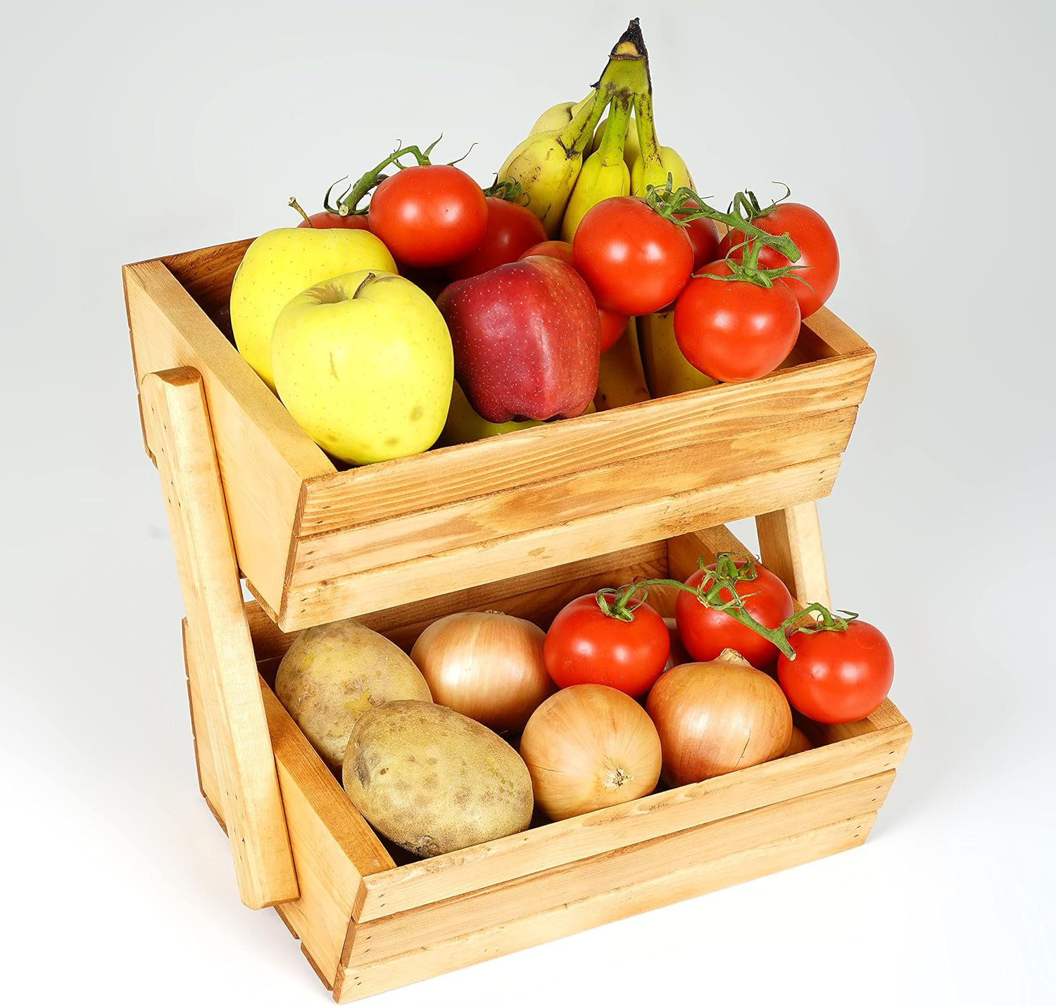 Ophelia & Co. 2-tier Wooden Countertop Fruit & Vegetable Basket Stand ...