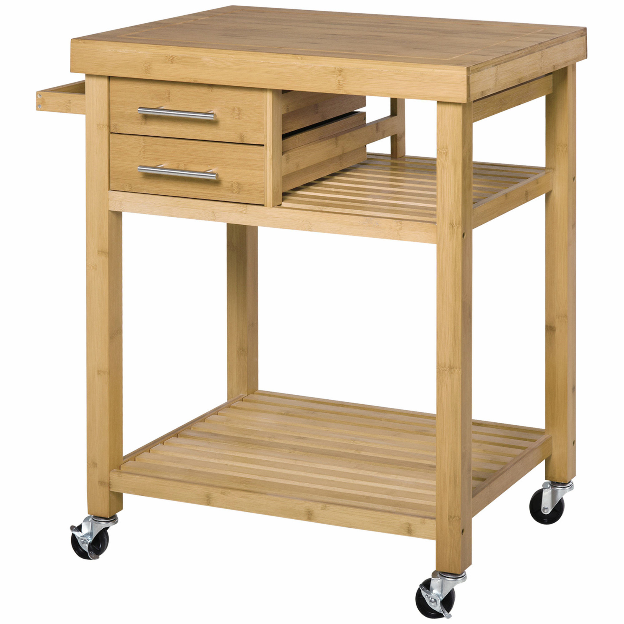 Latitude Run® Versatile Bamboo Kitchen Island Cart with Mobility | Wayfair
