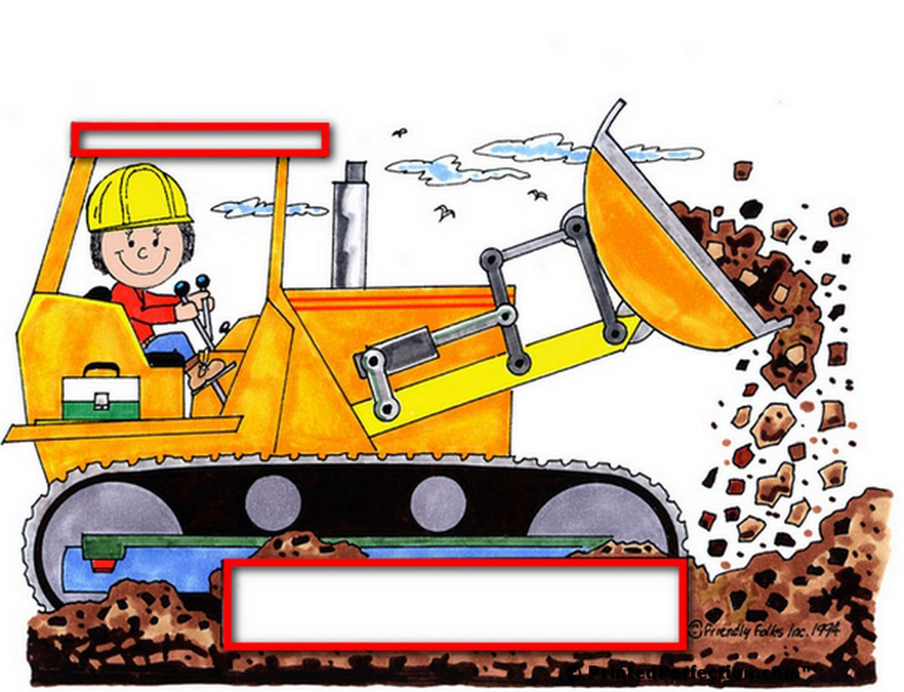 Printed Perfection Personalized Friendly Folks Bulldozer Operator ...