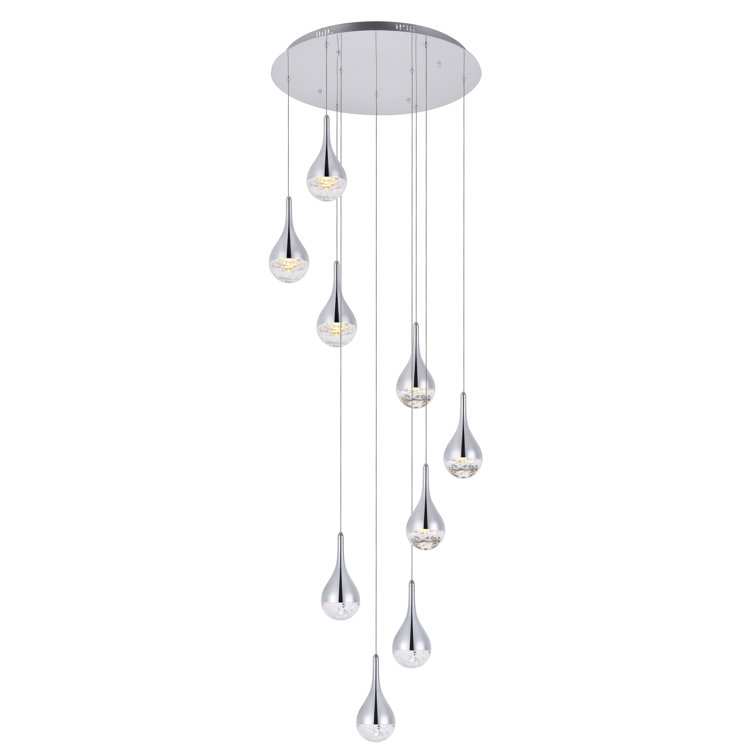 Wade Logan® Carilyn 9 - Light LED Cluster Pendant | Wayfair