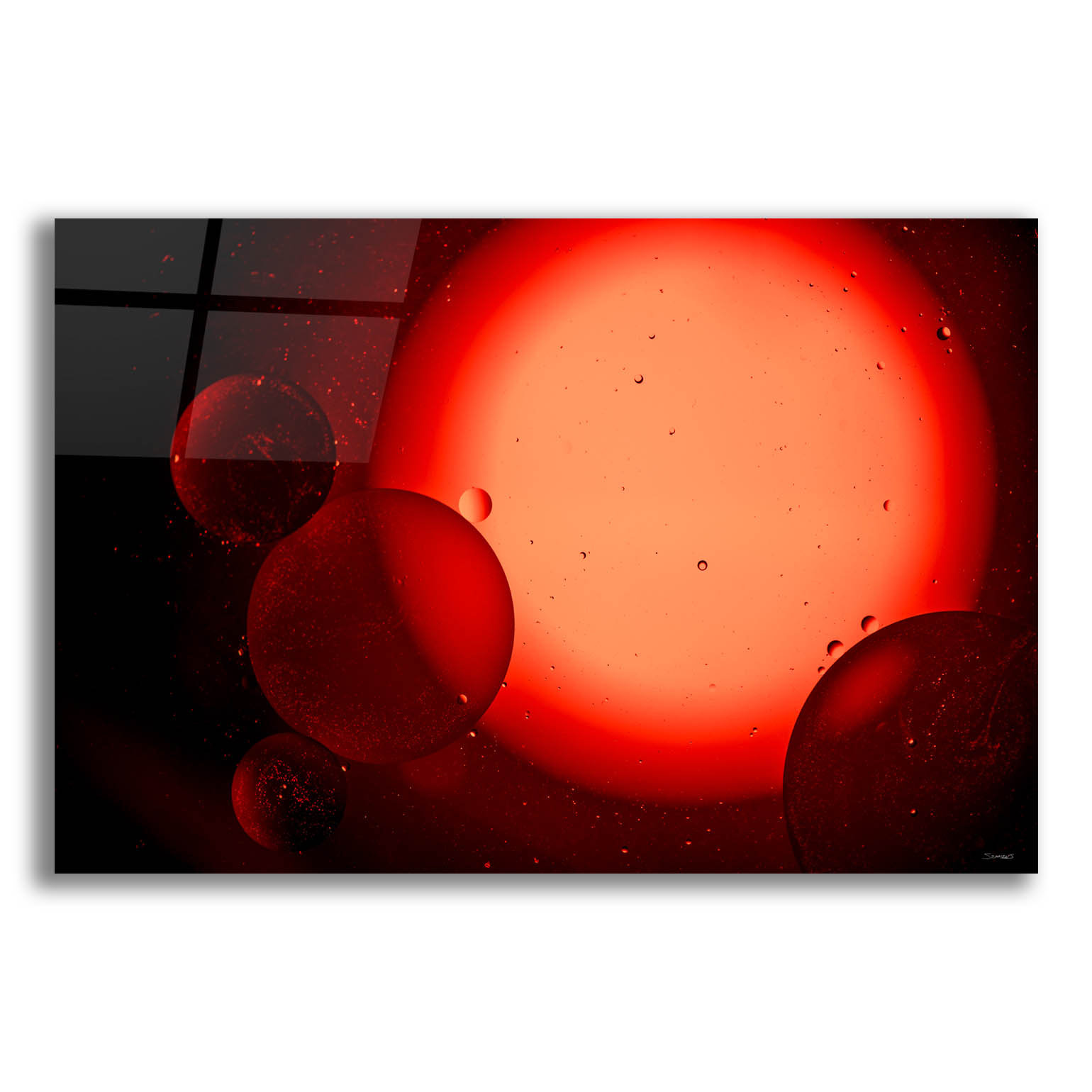 Ivy Bronx 'Oil And Water 12' by Gordon Semmens Acrylic Glass Wall Art ...