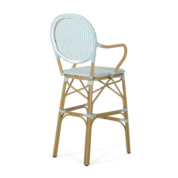 Breakwater Bay Glenmora Wicker Outdoor 29.25'' Bar Stool | Wayfair