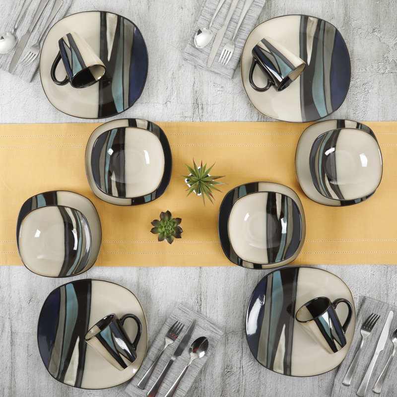 Gibson Elite Althea 16 Piece Dinnerware Set, Service for 4 & Reviews ...