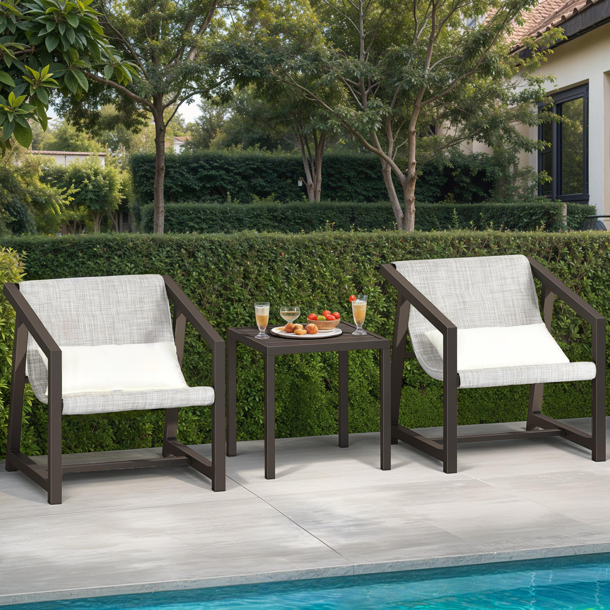 Ebern Designs Borchert 2 - Person Outdoor Seating Group with Cushions ...