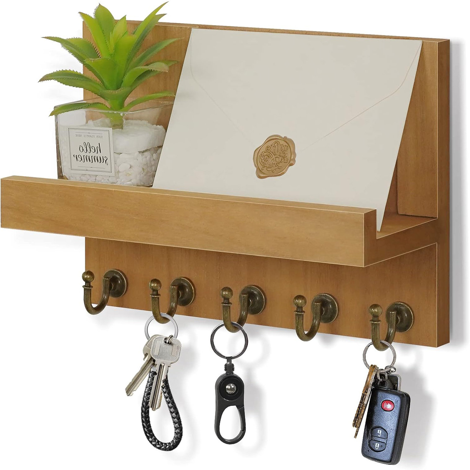 Ebern Designs Wall Mount Hanging Key Rack for Kitchen and Entryway ...