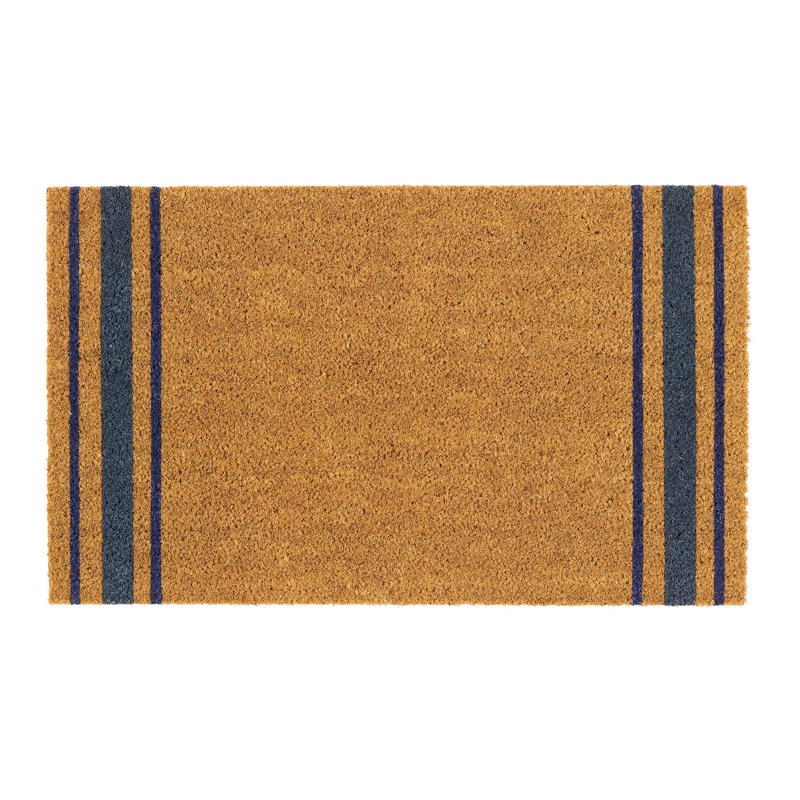 My Mat Indoor / Outdoor Coir Mat Navy Border Stripe | Wayfair.co.uk