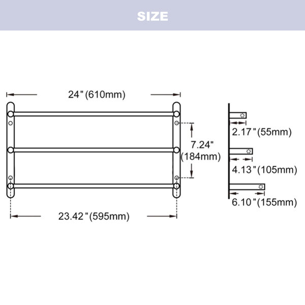 Aleasha Minimalist European and American series Wall Mounted Towel Rack ...