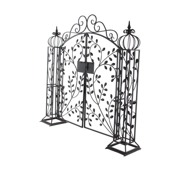 Astoria Grand Verduzco Metal Indoor Outdoor Scrollwork Arched Gate ...
