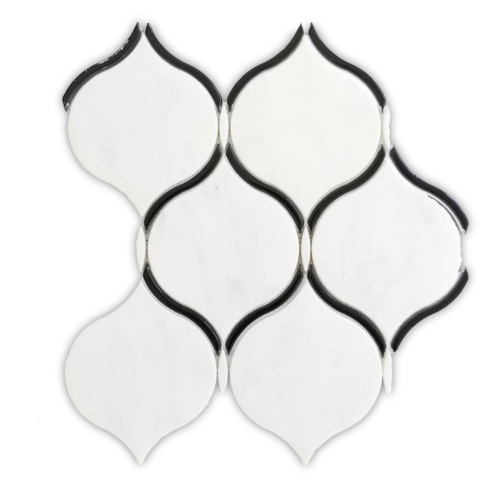Mango Tile 10" x 11" Marble Arabesque Mosaic Wall & Floor Tile ...