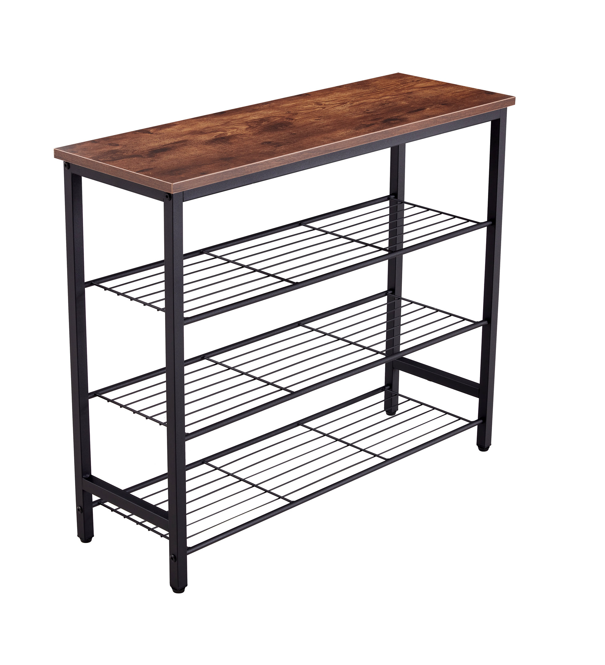 17 Stories 4-Tier Shoe Rack, Modern Multifunctional Shoe Storage Shelf ...