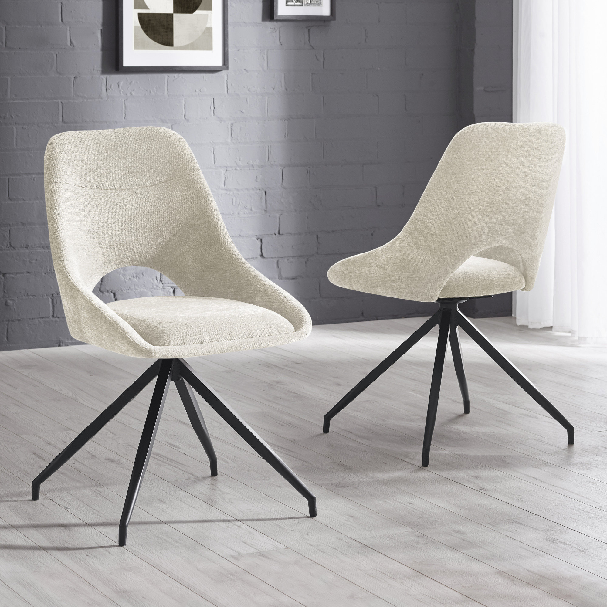 Corrigan Studio Set Of 2 Jonah Swivel Return Dining Chairs | Wayfair.co.uk