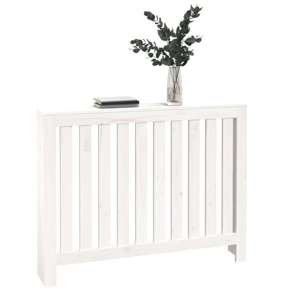 Latitude Run Radiator Cover White 108.5X19x84 Cm Solid Wood Pine ...