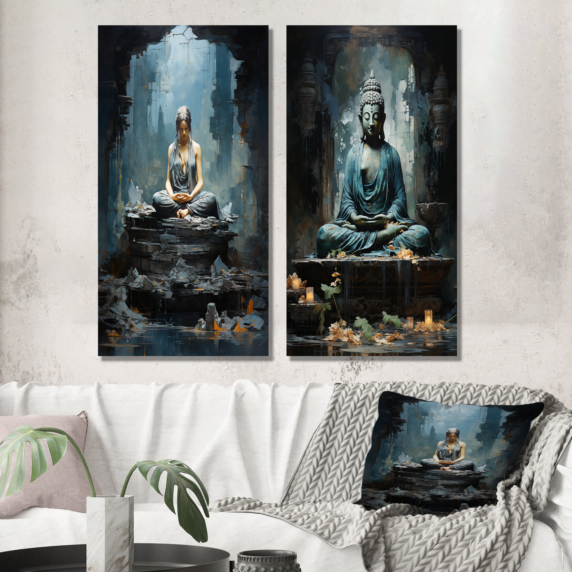 Bungalow Rose Dhyan Mudra Hindu Spirituality - Hinduism Canvas Prints ...