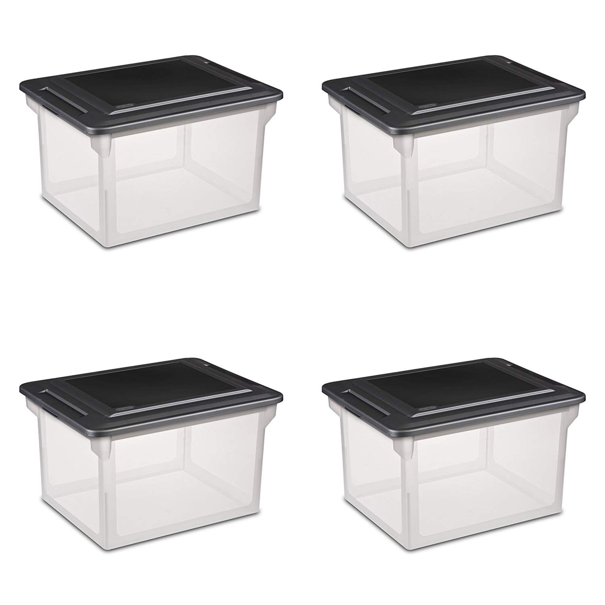 Sterilite Convenient Versatile Clear Organizing Storage File Box w/Lid ...