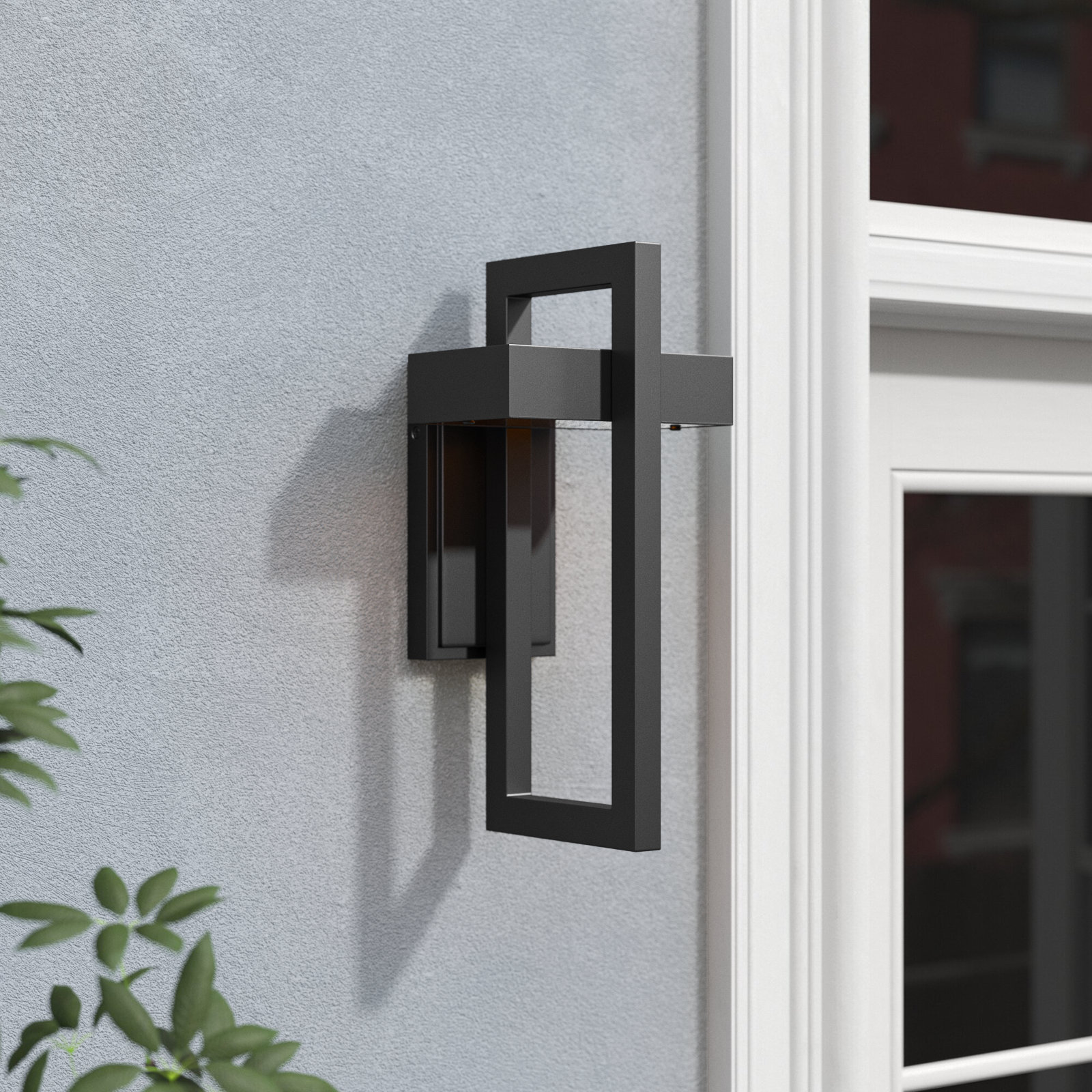 Wade Logan® Giddens 15" H Integrated LED Frosted Glass Outdoor Flush ...